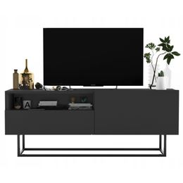 TV-SCHRANK Enjoy Grau matt mit Metallrahmen Schublade 120 cm