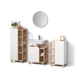 BADM&Ouml;BEL-SET Marano Sonoma/Wei&szlig; 4 Teile