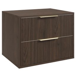 Badplaats WASCHBECKENUNTERSCHRANK Rimini 2 Schubladen Walnuss Braun - 60 x 46 x 46 cm