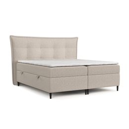 BOXBETT Las Palmas 200/200 cm Hellbeige im Megan Stoff