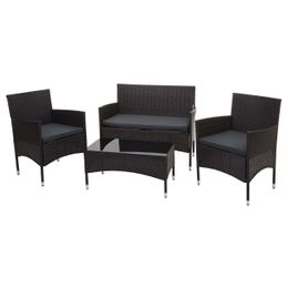 MCW POLY-RATTAN GARNITUR Braun, Anthrazit