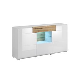 SIDEBOARD Jules Wei&szlig; und Holz