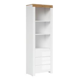 B&Uuml;CHERREGAL Hella Wei&szlig; und Holz