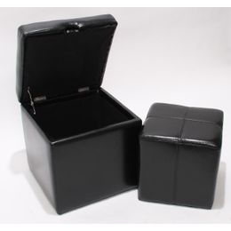 MCW SITZHOCKER Schwarz 2er-Set