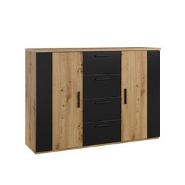 KOMMODE Alec Dunkles Holz und Schwarz