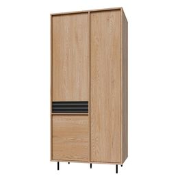 SCHRANK 3 T&uuml;ren Astra Holz und Schwarz