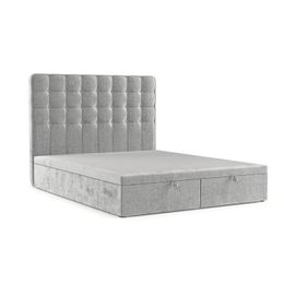 POLSTERBETT Celestia mit Stauraum 140/200 cm Hellgrau im Lotta Stoff