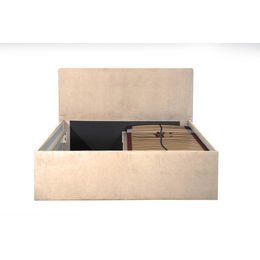 Halmon Schlafkomfort Betten POLSTERBETT Gent Beige 120 x 200 x 32 cm Bettkasten Mit hochwertiger Matratze H2 (bis 100 kg) und Lattenrost