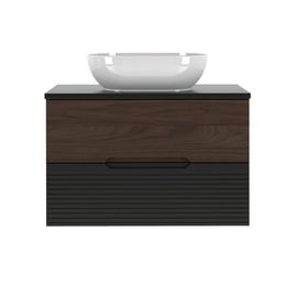 WASCHTISCH 80.6cm Sylla Schwarz und Holz
