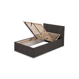 Halmon Schlafkomfort Betten POLSTERBETT Dalas Anthrazit 120 x 200 x 40 cm Bettkasten Mit hochwertiger Matratze H3 (bis 120 kg) und Lattenrost