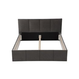 Halmon Schlafkomfort Betten POLSTERBETT Dalas Anthrazit 200 x 200 x 40 cm Stauraum Ohne Matratze und Lattenrost