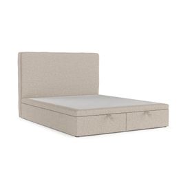 POLSTERBETT Hush mit Stauraum 180/200 cm Hellbeige im Megan Stoff