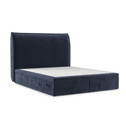 POLSTERBETT Tuvalu mit Stauraum 160/200 cm Marineblau im Lotta Stoff