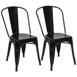 MCW STUHL METALL Schwarz 2er-Set