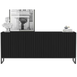 KOMMODE Elpis 3D Schwarz Matt mit metallrahmen Glamour 168 cm
