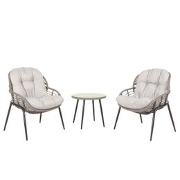 MCW POLY-RATTAN GARNITUR Grau, Hellgrau