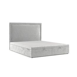 POLSTERBETT Salma mit Stauraum 140/200 cm Hellgrau im Lotta Stoff