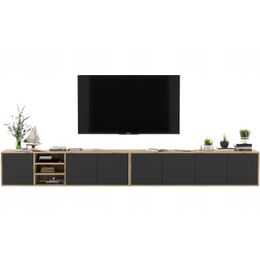 TV-LOWBOARD 2-er Set Apollo Eiche wotan Schwarz Matt 150 cm