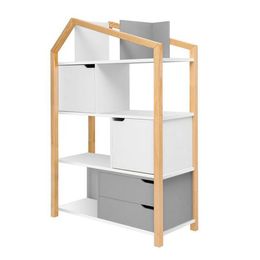 B&Uuml;CHERREGAL Grau und wei&szlig;
