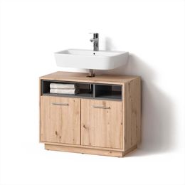 WASCHBECKENUNTERSCHRANK Temo Artisan Eiche/Anthrazit 80 x 64 cm