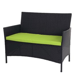 MCW POLY-RATTAN GARTENBANK Anthrazit, Gr&uuml;n