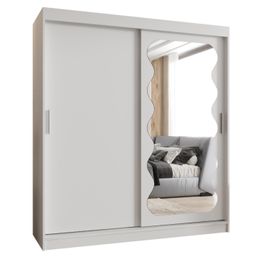 SCHIEBET&Uuml;RENSCHRANK mit Spiegel SPOTI 200/180/62 2-t&uuml;rig