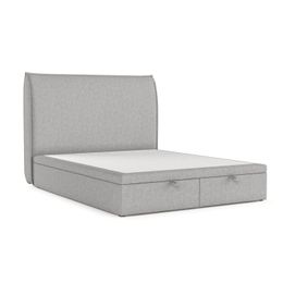 POLSTERBETT Tuvalu mit Stauraum 140/200 cm Grau im Megan Stoff