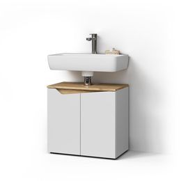WASCHBECKENUNTERSCHRANK Timavo Wei&szlig; 60 x 57.5 cm mit 2 T&uuml;ren