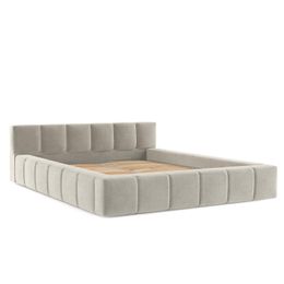 POLSTERBETT Milos mit Stauraum 160/200 cm Hellbeige im Terra NW Stoff