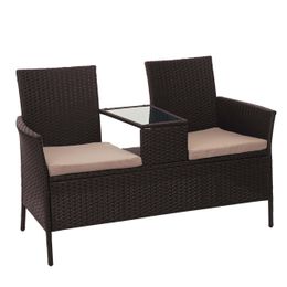 MCW POLY-RATTAN SITZBANK Braun, Beige