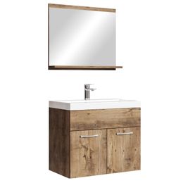 Badplaats BADM&Ouml;BEL-SET Montreal 02 3 Teile Braun Eiche - 60 x 35 x 51 cm