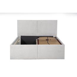 Halmon Schlafkomfort Betten POLSTERBETT Milano Wei&szlig; 140 x 200 x 40 cm Stauraum Mit hochwertiger Matratze H3 (bis 120 kg) und Lattenrost