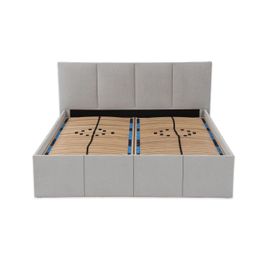 Halmon Schlafkomfort Betten POLSTERBETT Dalas Grau 200 x 200 x 40 cm Stauraum Mit hochwertiger Matratze H3 (bis 120 kg) und Lattenrost