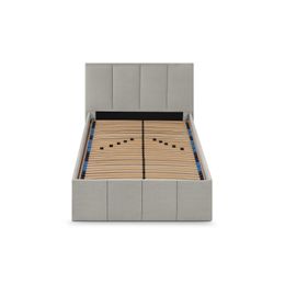 Halmon Schlafkomfort Betten POLSTERBETT Dalas Grau 140 x 200 x 40 cm Stauraum Mit hochwertiger Matratze H3 (bis 120 kg) und Lattenrost