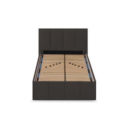 Halmon Schlafkomfort Betten POLSTERBETT Dalas Anthrazit 100 x 200 x 40 cm Stauraum Mit hochwertiger Matratze H3 (bis 120 kg) und Lattenrost