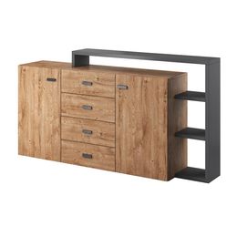 SIDEBOARD Ilyes Holz und Grau