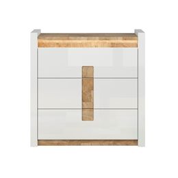 KOMMODE Helios Wei&szlig; und Holz