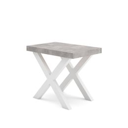 KONSOLENTISCH ausziehbar 58 bis 160cm, f&uuml;r 8 G&auml;ste, wei&szlig; zementgrau, 90/58/73cm
