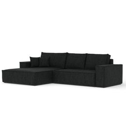 ECKSOFA TAURI mit Schlaffunktion Schwarz im Neve Stoff