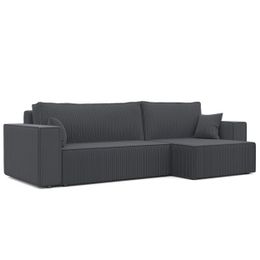 ECKSOFA mit Schlaffunktion und Bettkasten, Grau
