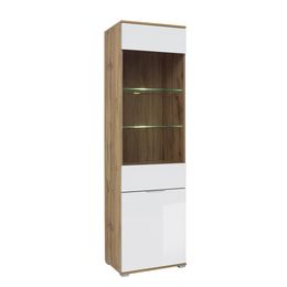 VITRINE Selma Wei&szlig; und Holz