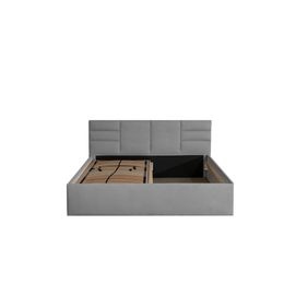 Halmon Schlafkomfort Betten POLSTERBETT Madera Grau 180 x 200 x 40 cm Stauraum unter der Liegefl&auml;che Mit hochwertiger Matratze H3 (bis 120 kg) und Lattenrost