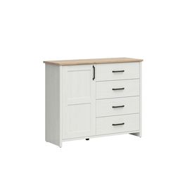 SIDEBOARD Aksel Wei&szlig; und Holz
