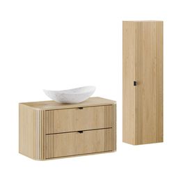 BADM&Ouml;BEL 100.4cm Mila 2er-Set Helle Eiche