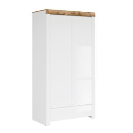 SCHRANK 2 T&uuml;ren Hella Wei&szlig; und Holz