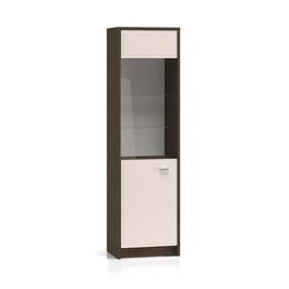 VITRINE Kaius Kaschmir und Dunkles Holz