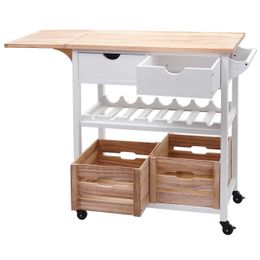 MCW SERVIERWAGEN Wei&szlig;, Buche Dekor