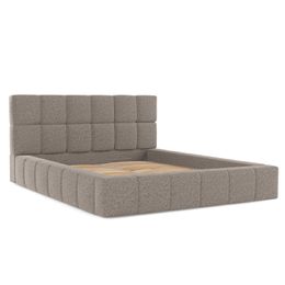 POLSTERBETT Paros mit Stauraum 160/200 cm Beige im Bubble Stoff