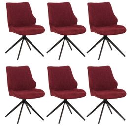 MCW ESSZIMMERSTUHL Schwarz, Bordeaux 6er-Set