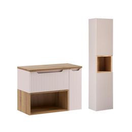 WASCHTISCHUNTERSCHRANK 80.4cm Riva 2er-Set Kaschmir